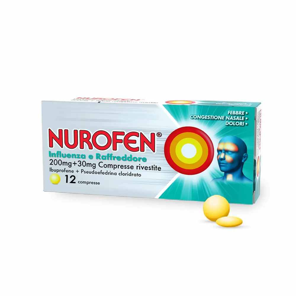 NUROFEN INFLUENZA RAFFREDDORE -12 COMPRESSE RIVESTITE – Santagostino Shop